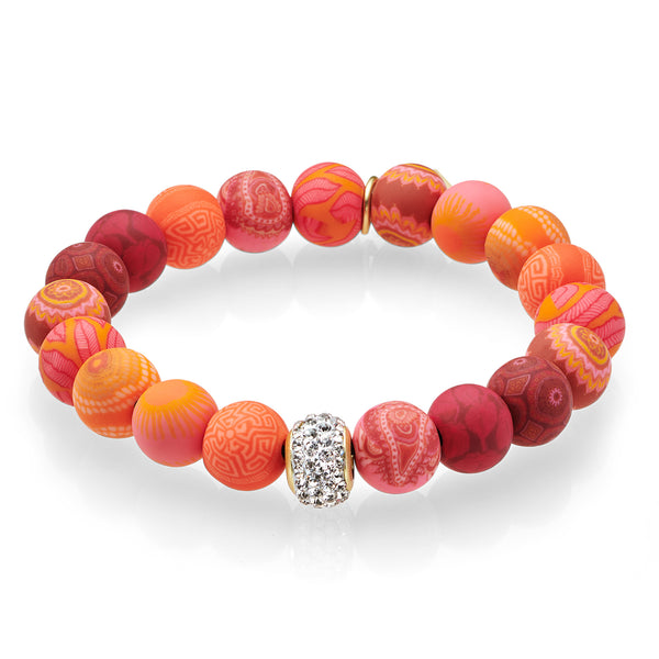Savannah Red Crystal Stretch Bracelet - JILZARAH