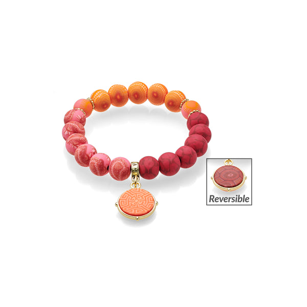Savannah Red Color Block Charm Bracelet - JILZARAH