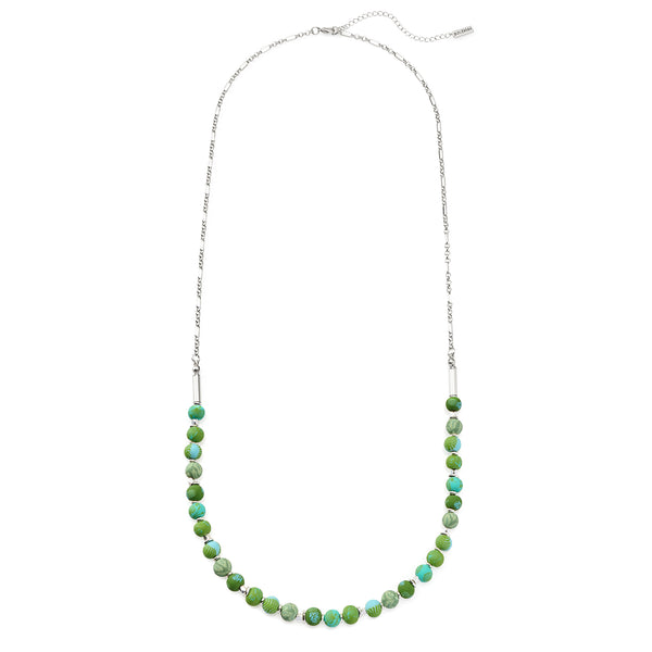 Tropical Green Beaded Chain Necklace - JILZARAH