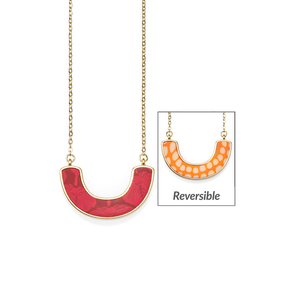 Savannah Red Reversible Cradle Necklace - JILZARAH